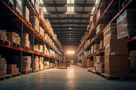 Premium Photo Interior Of Large Distribution Warehouse