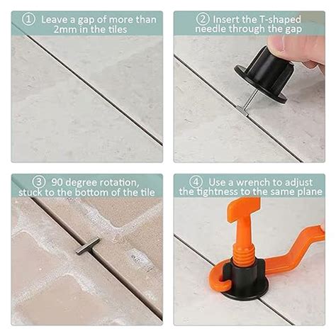 Tile Leveling System 50 Tile Leveler Spacers And 1 Wrench Reusable Used For Fixing And