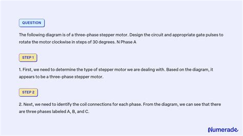 solved the following diagram is of a three phase stepper motor design