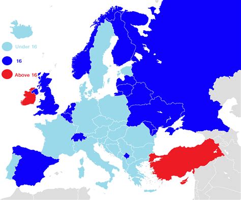 Generalized Age Of Consent In Europe By Maps On The Web
