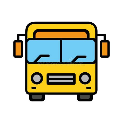bus front view urban transit vehicle icon stock vector illustration