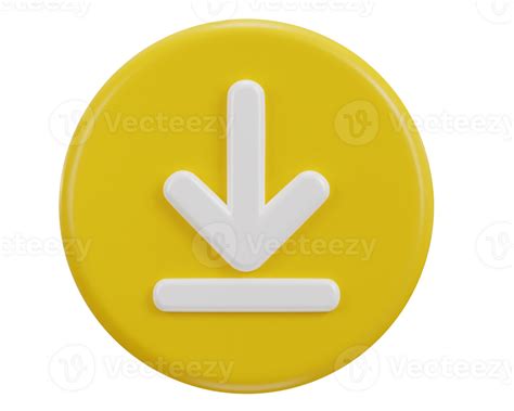 Download Button Icon 3d Rendering 34974438 Png