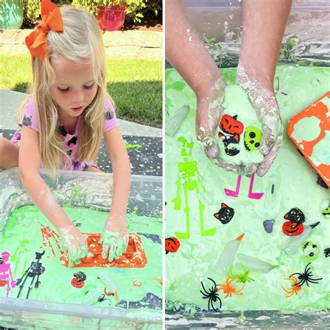 Halloween Oobleck Sensory Bin Friends Art Lab