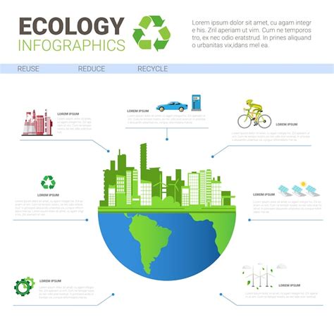 생태 인포 그래픽 프리미엄 벡터