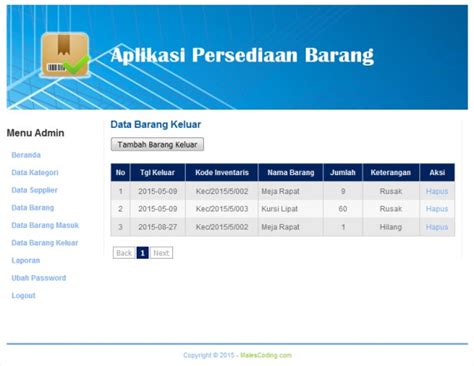 Aplikasi Persediaan Barang Berbasis Web