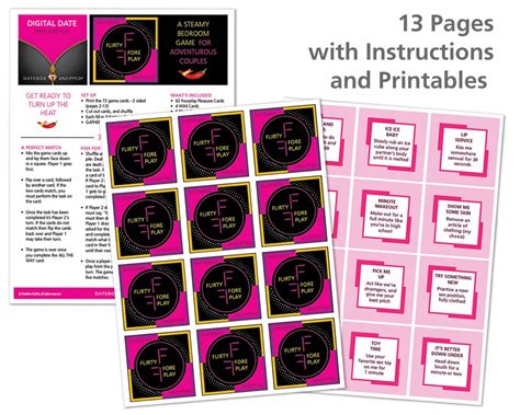 Printable Foreplay Game Sex Game Digital Download Gift For Boyfriend Seduction Foreplay Game
