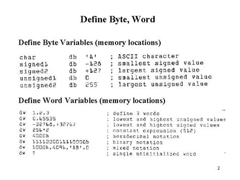 Assembly Instructions Assembly Language Instructions May Involve Mnemonics
