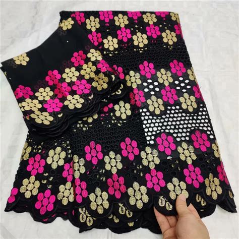5 лет швейцарская кружевная ткань последняя Тяжелая вышитая бисером Африканская Хлопковая ткань