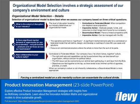 Framework For Selecting Organizational Models Ppt Slide