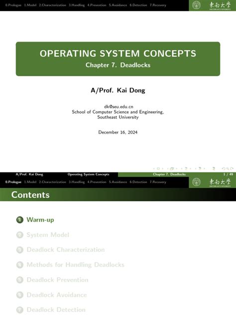Oscch07deadlocks Pdf Operating System Concurrency Computer Science