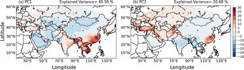 A B Covariance Maps Based On Principal Components Pc1 And Pc2 Over Download Scientific