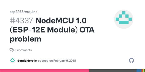 Nodemcu 10 Esp 12e Module Ota Problem · Issue 4337 · Esp8266
