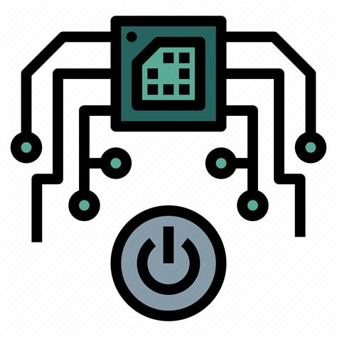 Power Chip Semiconductor Start Cpu Processor Icon Download On