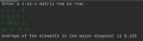 Average The Major Diagonal In A Matrix Write A Method That Quizlet