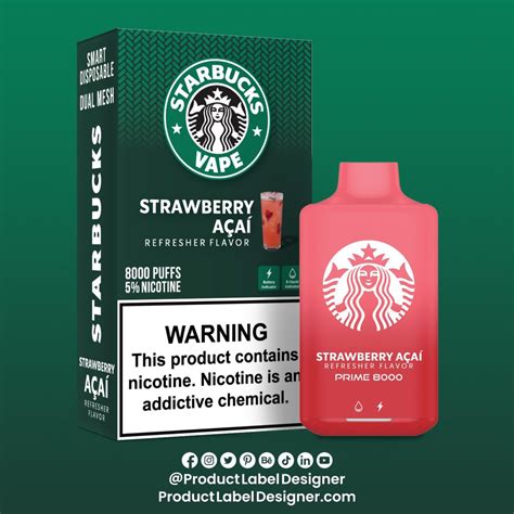 Starbucks Disposable Vape Packaging Box Design Product Label Designer
