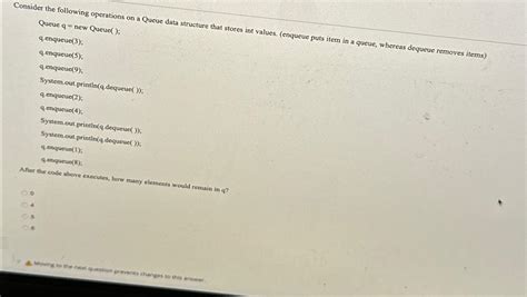 Solved Consider The Following Operations On A Queue Data