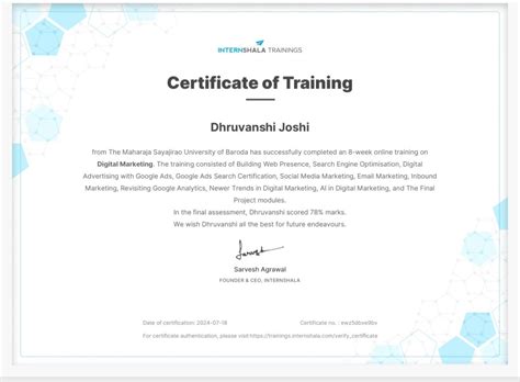 Dhruvanshi Joshi On Linkedin Internshala Internshalatraining