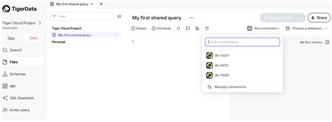 Tigerdata Documentation Run Your Queries From Tiger Cloud Console