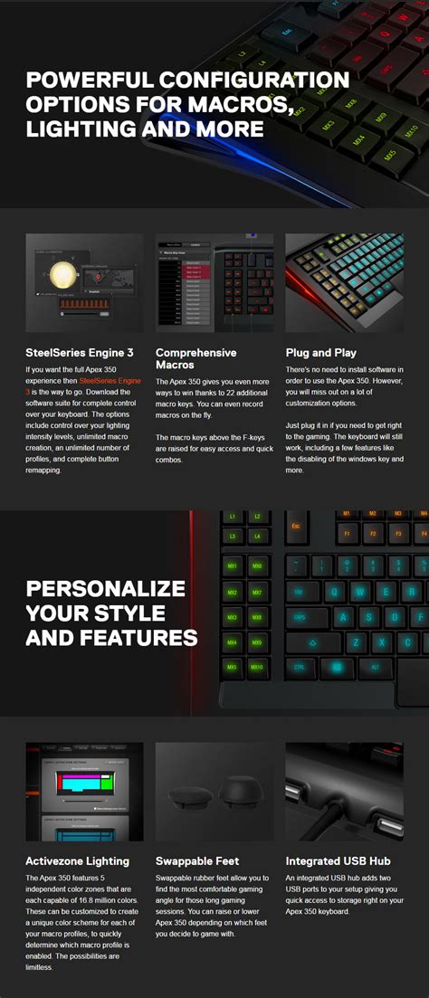 Buy SteelSeries Apex Illuminated Gaming Keyboard KBAPEX PC Case Gear Australia