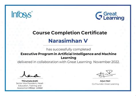 Thanks To Infosys For This Opportunity Narasimhan Venkataraman
