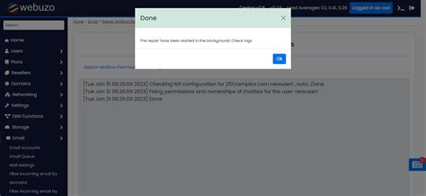 Repair Mailbox Permissions Webuzo