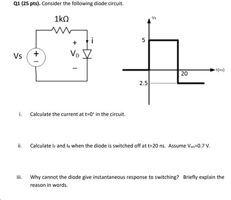 Solved Q1 25 Pts Consider The Following Diode Circuit I Chegg Com
