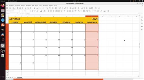 Libreoffice Calc 11 Creare Un Calendario Youtube