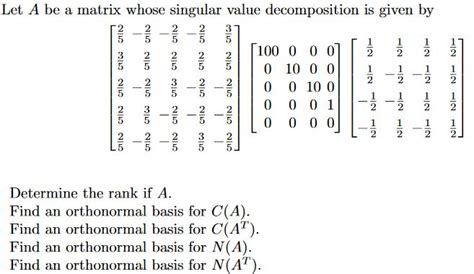 solved 2 5 5 1 2 1 2 1 2 let a be a matrix whose singular
