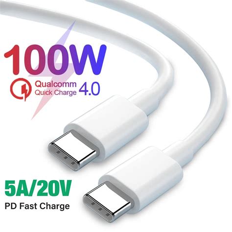 Pd W A V Usb C To Usb Type C Cable Fast Charge Data Cable For Laptop Mac Mobile Phone Data