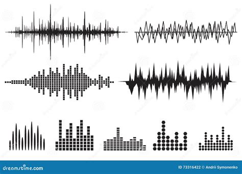 Sound Wave Icon Set Music Soundwave Icons Set Stock Vector