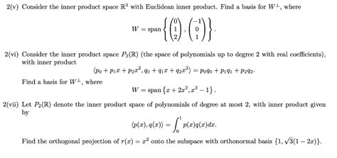 solved 2 v consider the inner product space r3 with
