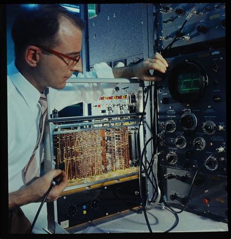 man operating computer system semiautomatic ground editorial stock