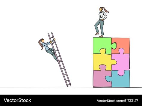 Single Continuous Line Drawing Businesswoman Vector Image