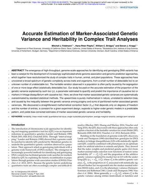 Pdf Accurate Estimation Of Marker Associated Genetic Variance And