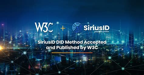 proximax siriusid decentralized identifier method accepted and
