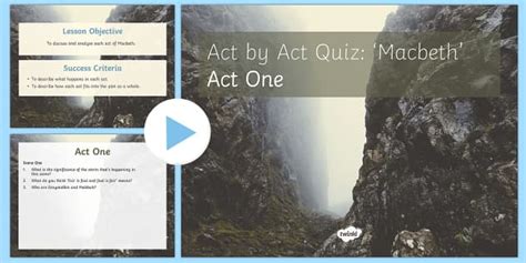 GCSE Macbeth Plot Revision Quiz Act I PowerPoint Twinkl