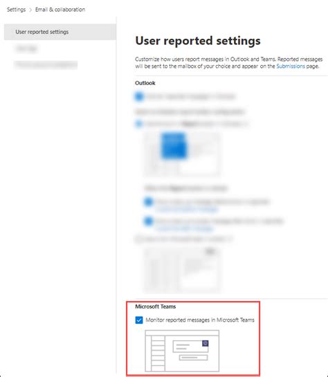 user reported message settings in teams microsoft defender for office