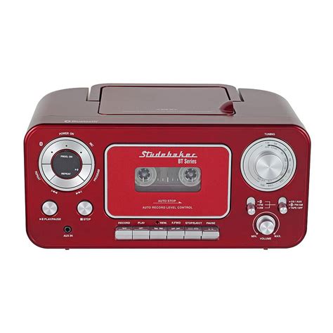 Studebaker BT Series Portable Bluetooth CD Player With AM FM Stereo Red SB2135BTRS Best Buy