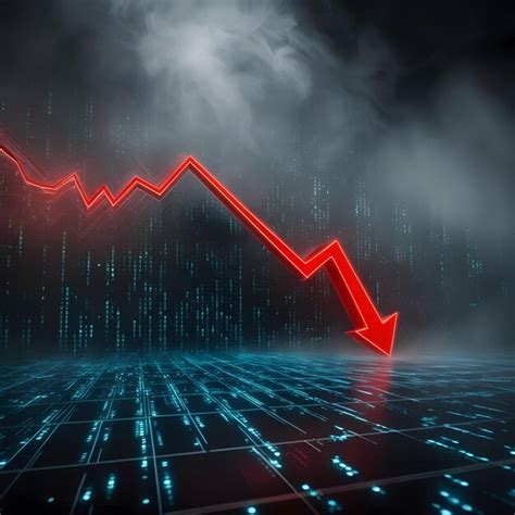 A Futuristic Market Data Visualization With A Bold Red Trend Line Premium Ai Generated Image