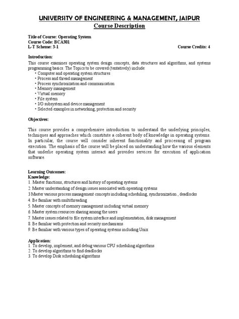 3 bca 3rd sem syllabus uemj pdf operating system discrete mathematics