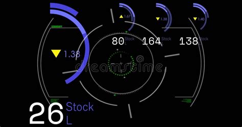Stock Limit Data Visualization Image With Circular Graphs And Numerical