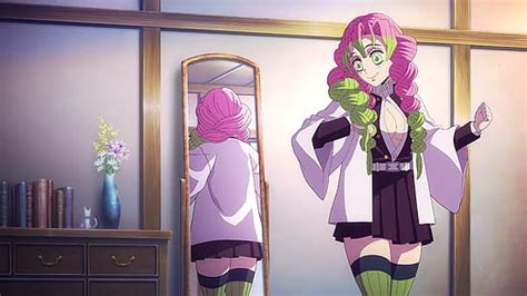 Hd Wallpaper Big Boobs Anime Anime Girls Mitsuri Kanroji Kimetsu No Yaiba Wallpaper Flare