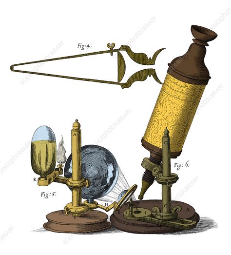 Robert Hooke Microscope 17th Century Stock Image C044 7104 Science Photo Library