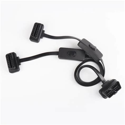 Automotive Obd Connector Obd Adapter Cm Male To Female Two Switch Obd Pin Automotive