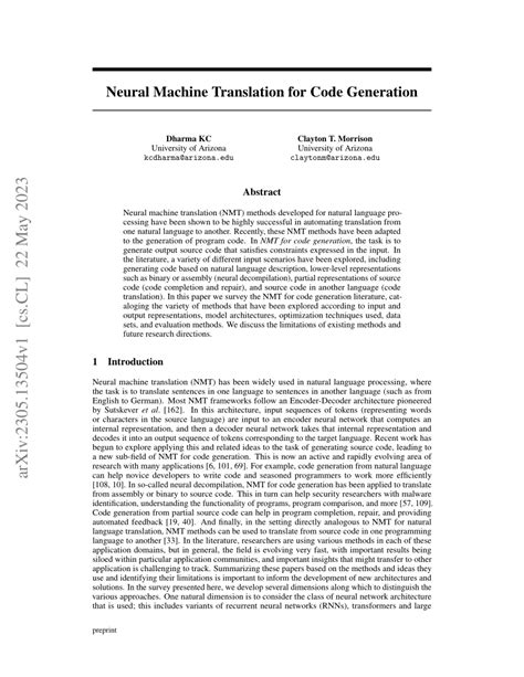 Pdf Neural Machine Translation For Code Generation