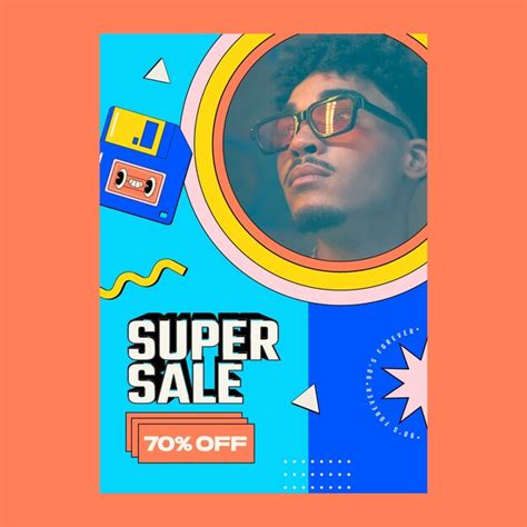 손으로 그린 레트로 광고 템플릿 무료 벡터