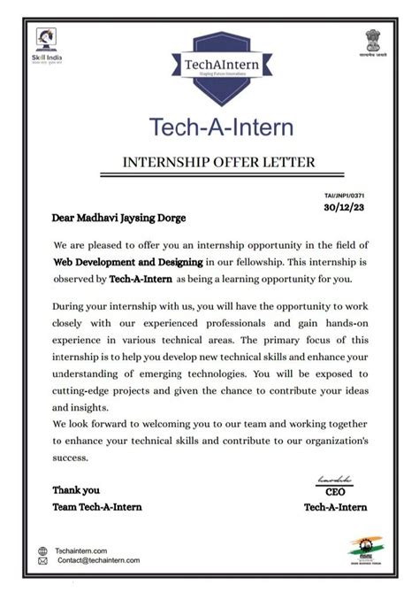 Madhavi Dorge On Linkedin Techaintern Webdevelopment Internship