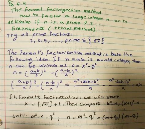 Solved Problems 54 1 Use Fermats Method To Factor Each Of
