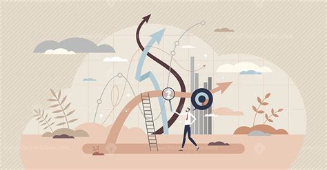 Analyst Working On Business Statistical Data Report Tiny Person Concept VectorMine