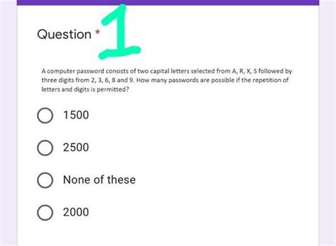 solved question 1 a computer password consists of two